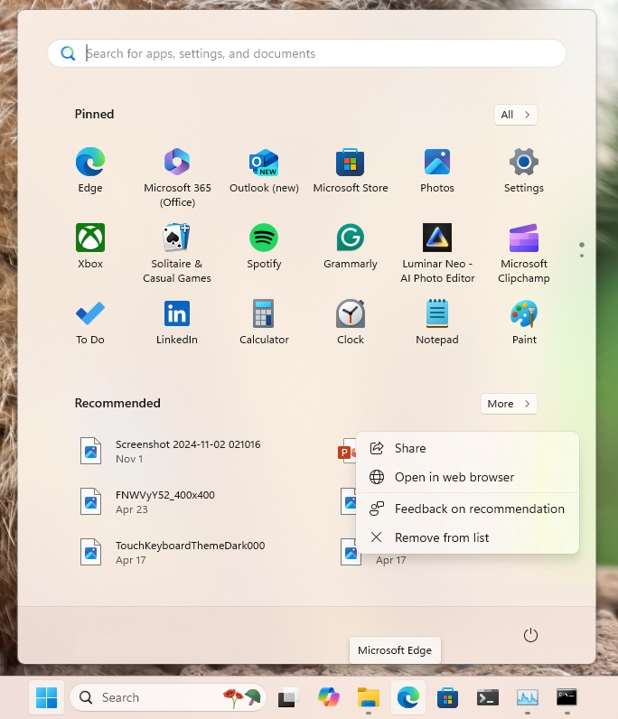 Windows 11 is adding a 'Share' button to the Start menu and Taskbar
